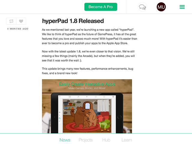 홈 화면 – hyperPad