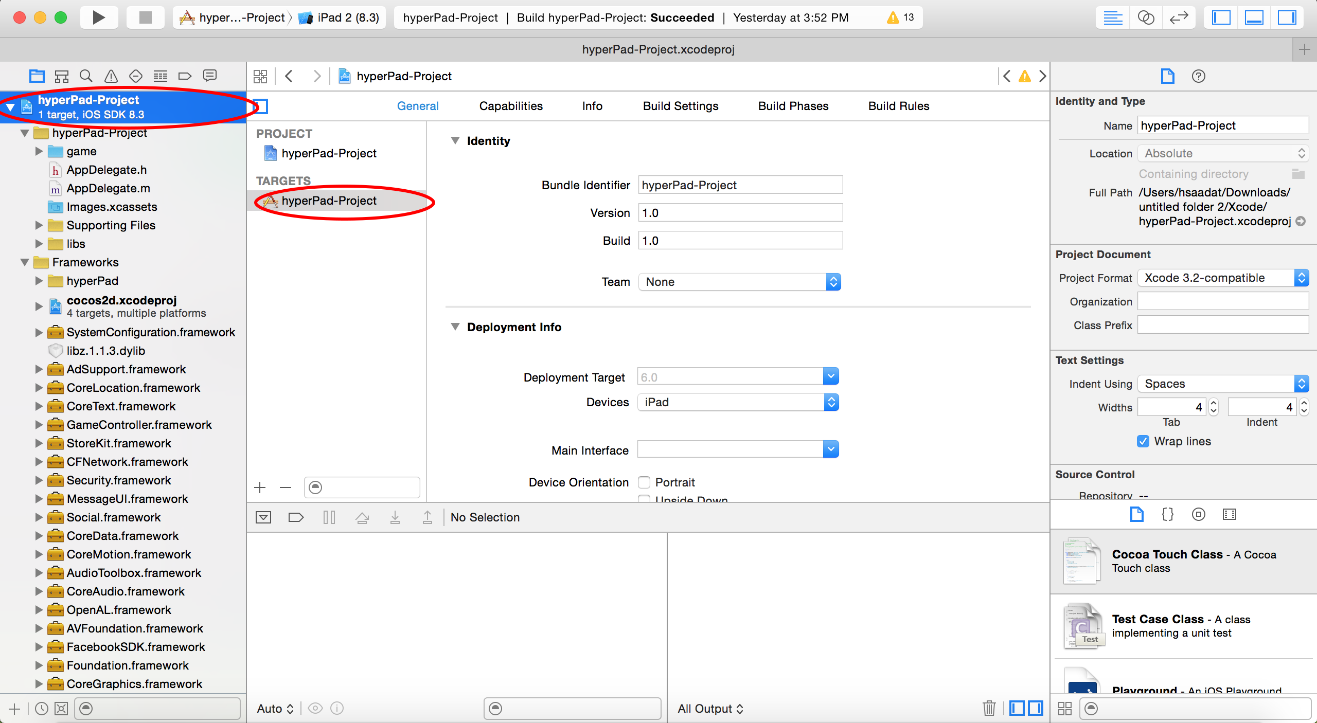 Setting up the Build Information – hyperPad